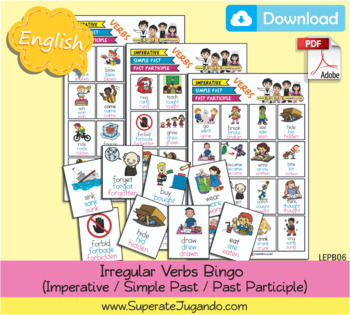 Printable ADJECTIVES Bingo / Lotería Adjetivos en INGLES para imprimir